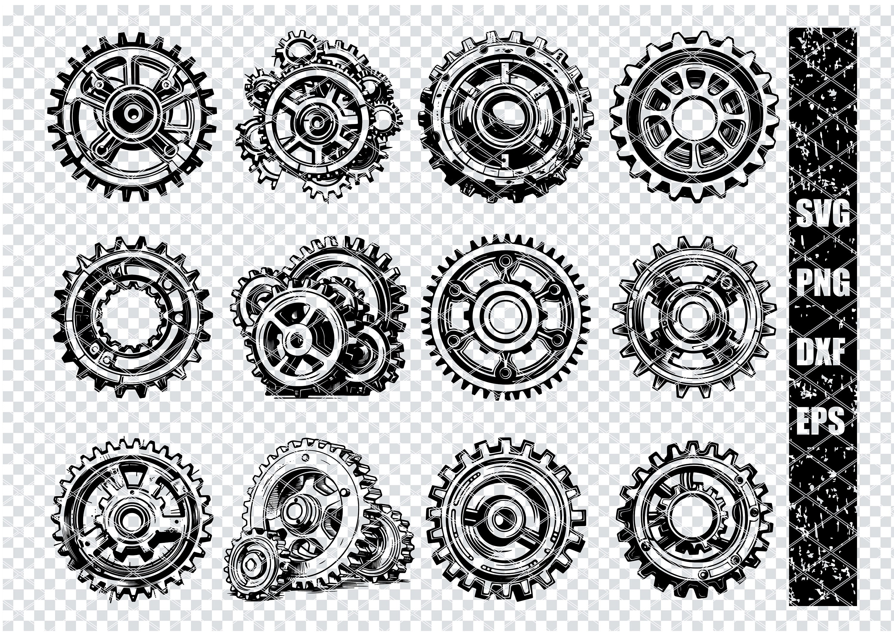 MECHANICAL GEARS SVG, Gears System Svg Files for Cricut, Gear Component ...