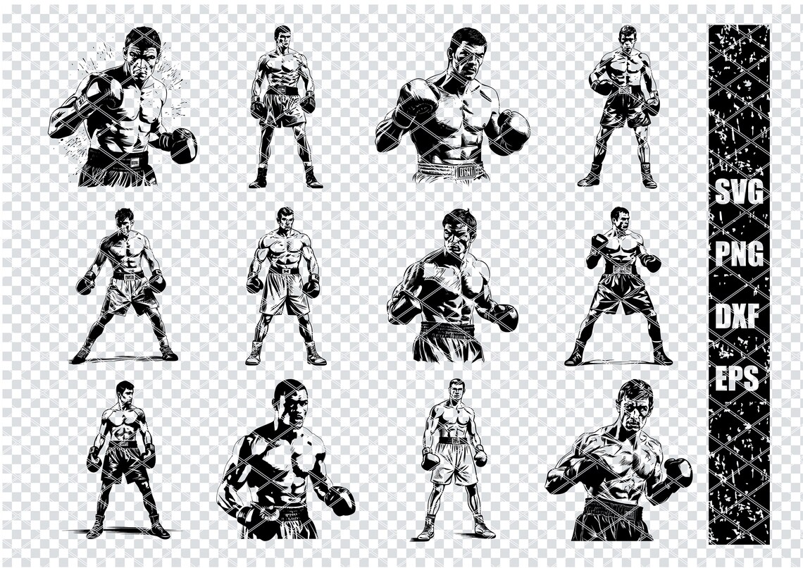 MALE BOXER SVG, Boxing Player Svg Files for Cricut, Boxing Clipart ...