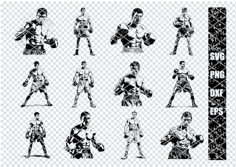 MALE BOXER SVG, Boxing Player Svg Files for Cricut, Boxing Clipart ...