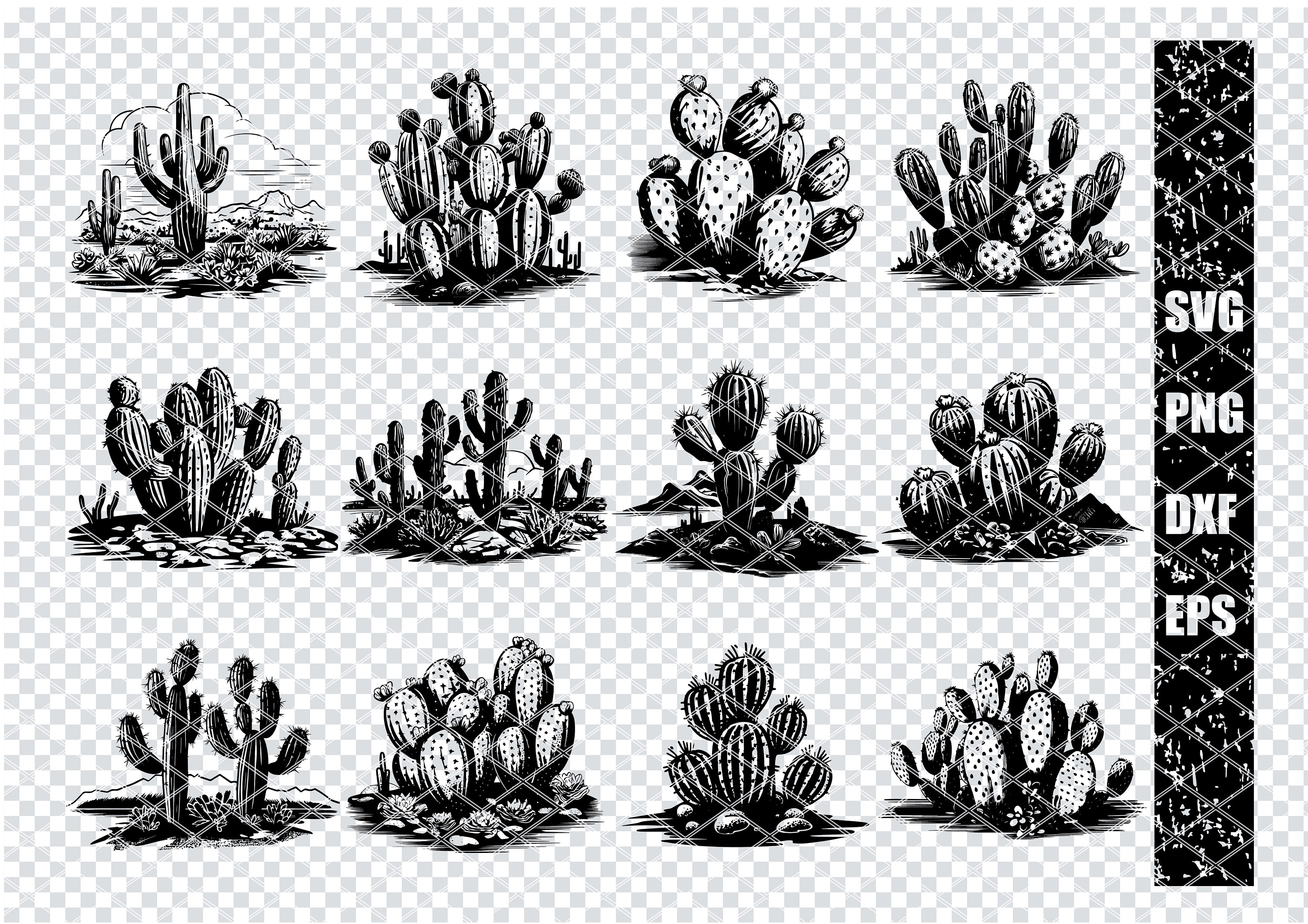 SAGUARO PRICKLY Pear CACTUS Svg, Barrel Cactus Svg Files for Cricut ...
