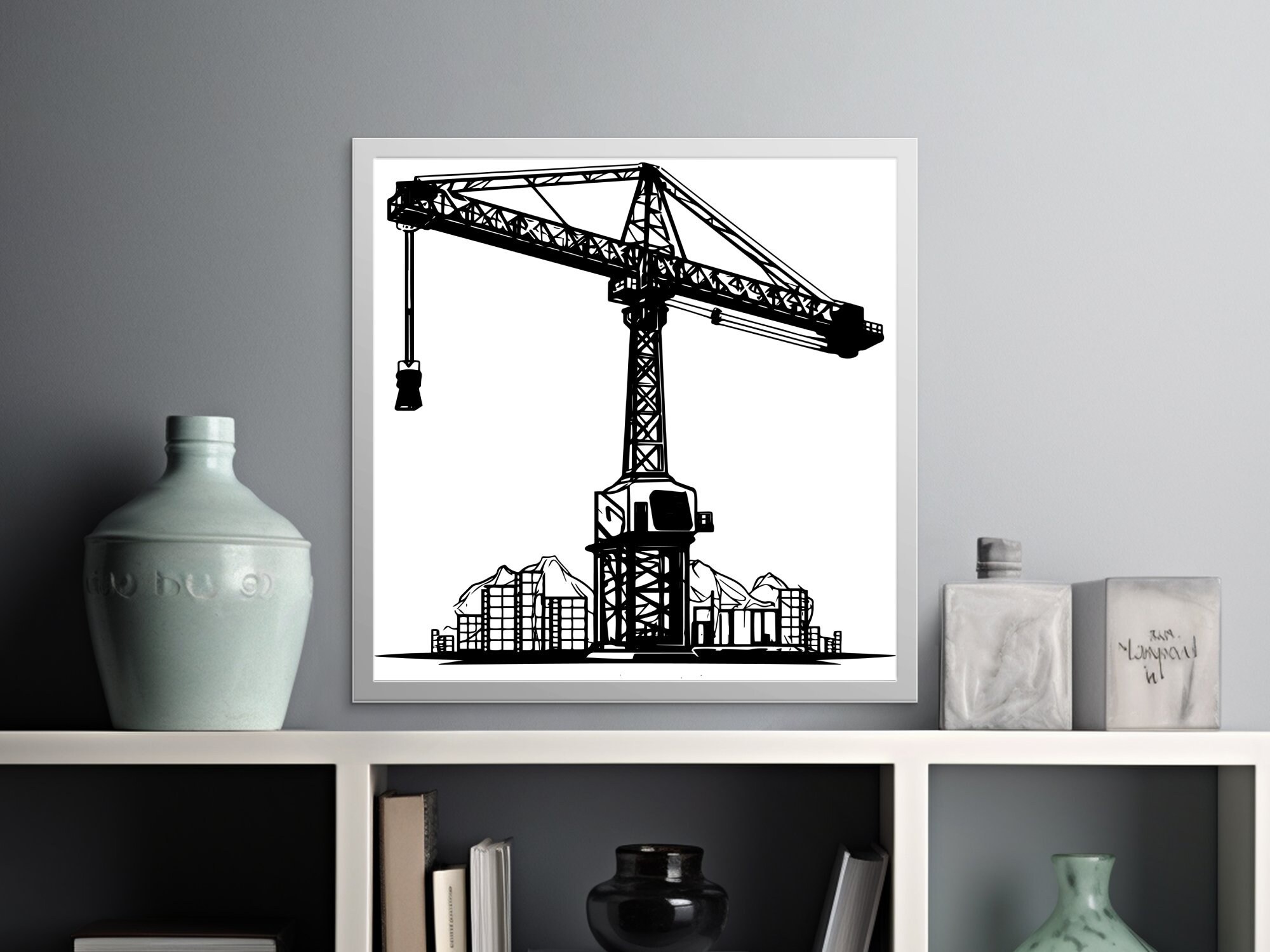 BUILDING TOWER CRANE Svg, Construction Crane Svg Files for Cricut ...