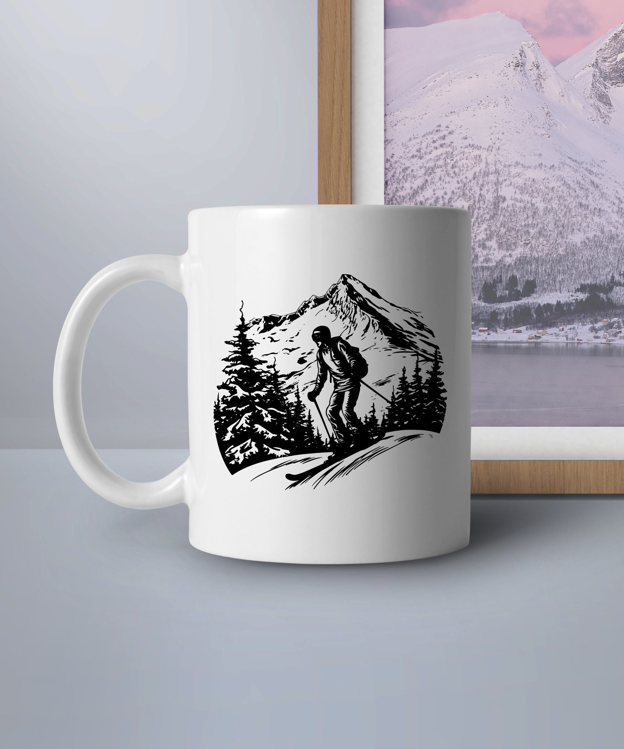 SKIING DOWNHILL SLOPE Svg, Mountain Skiing Svg Files for Cricut, Winter ...