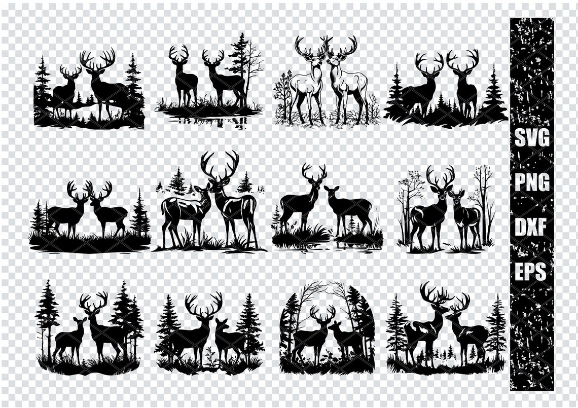DEER SVG, DEER Clipart, Deer Svg Cut Files for Cricut, Mountain Svg ...