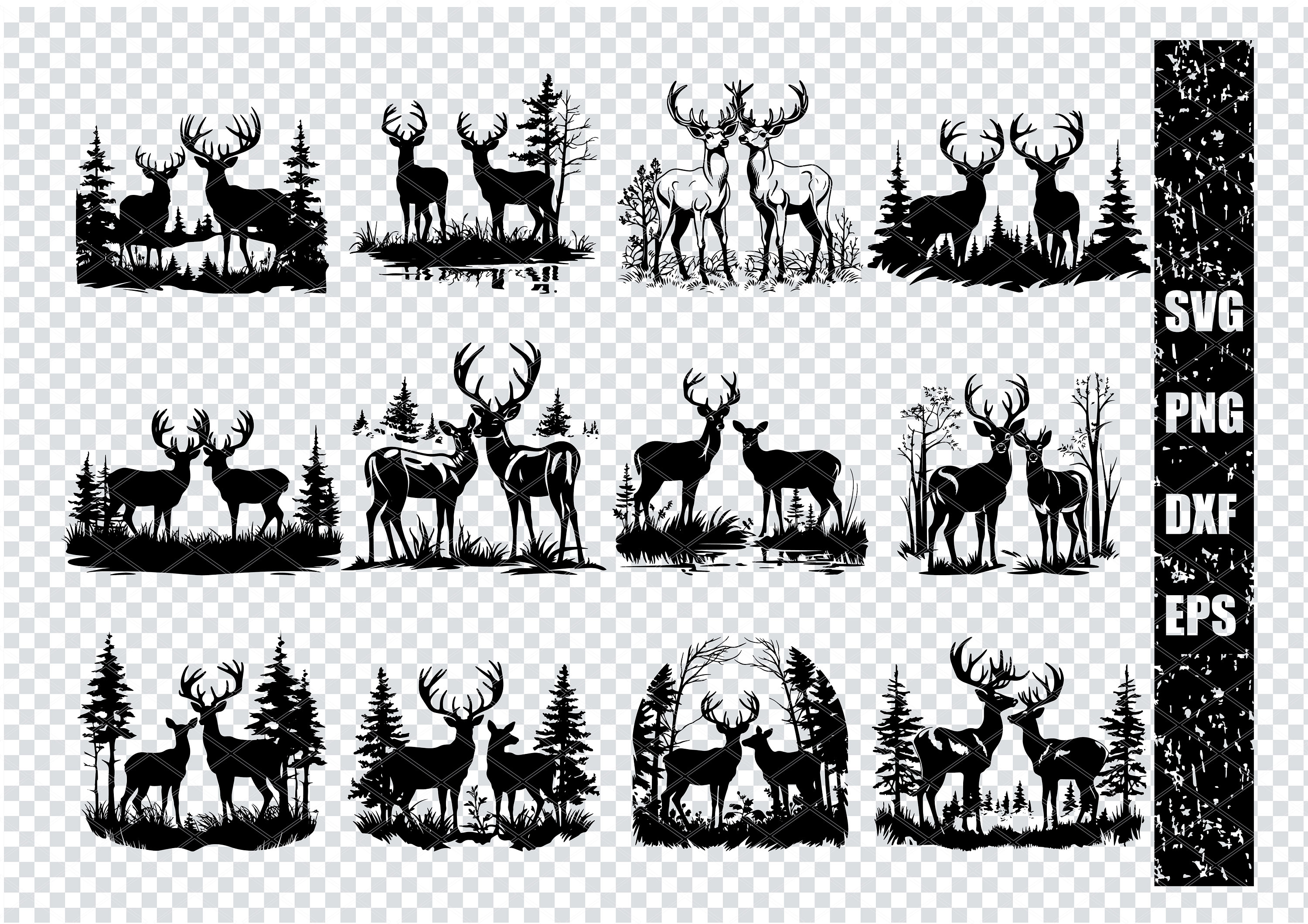 DEER SVG, DEER Clipart, Deer Svg Cut Files for Cricut, Mountain Svg ...