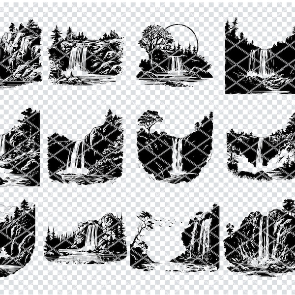 Waterfall Svg - Etsy