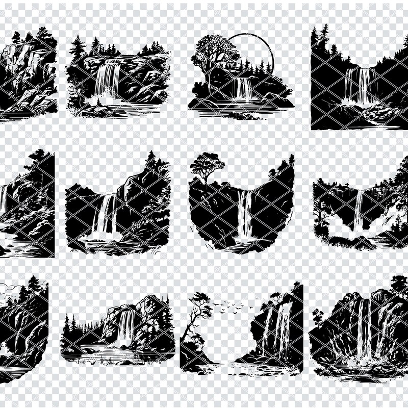Waterfall Svg - Etsy