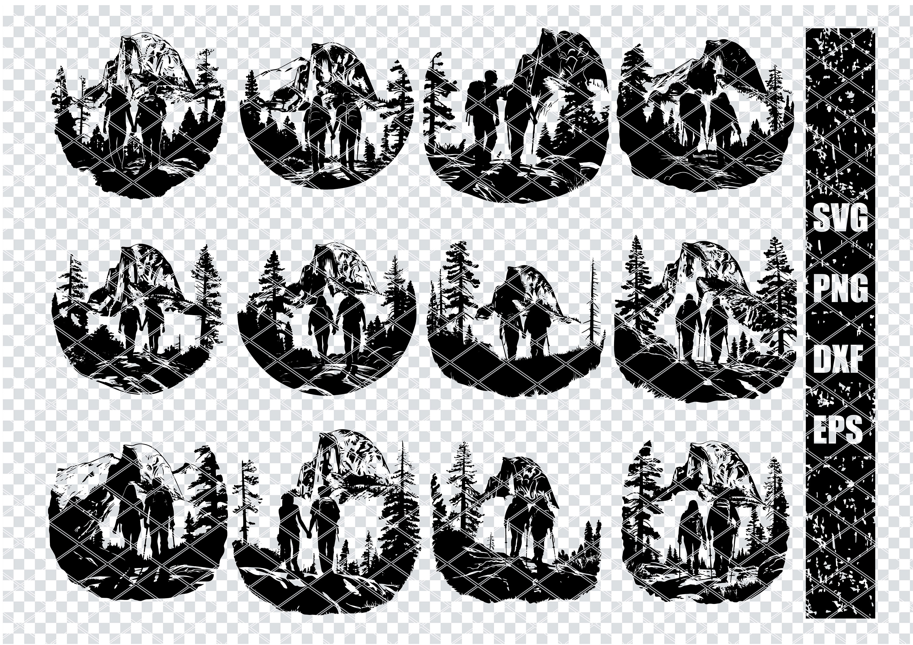 YOSEMITE HALF DOME Couple Hike Svg, Half Dome Pair Hike Svg Files for ...