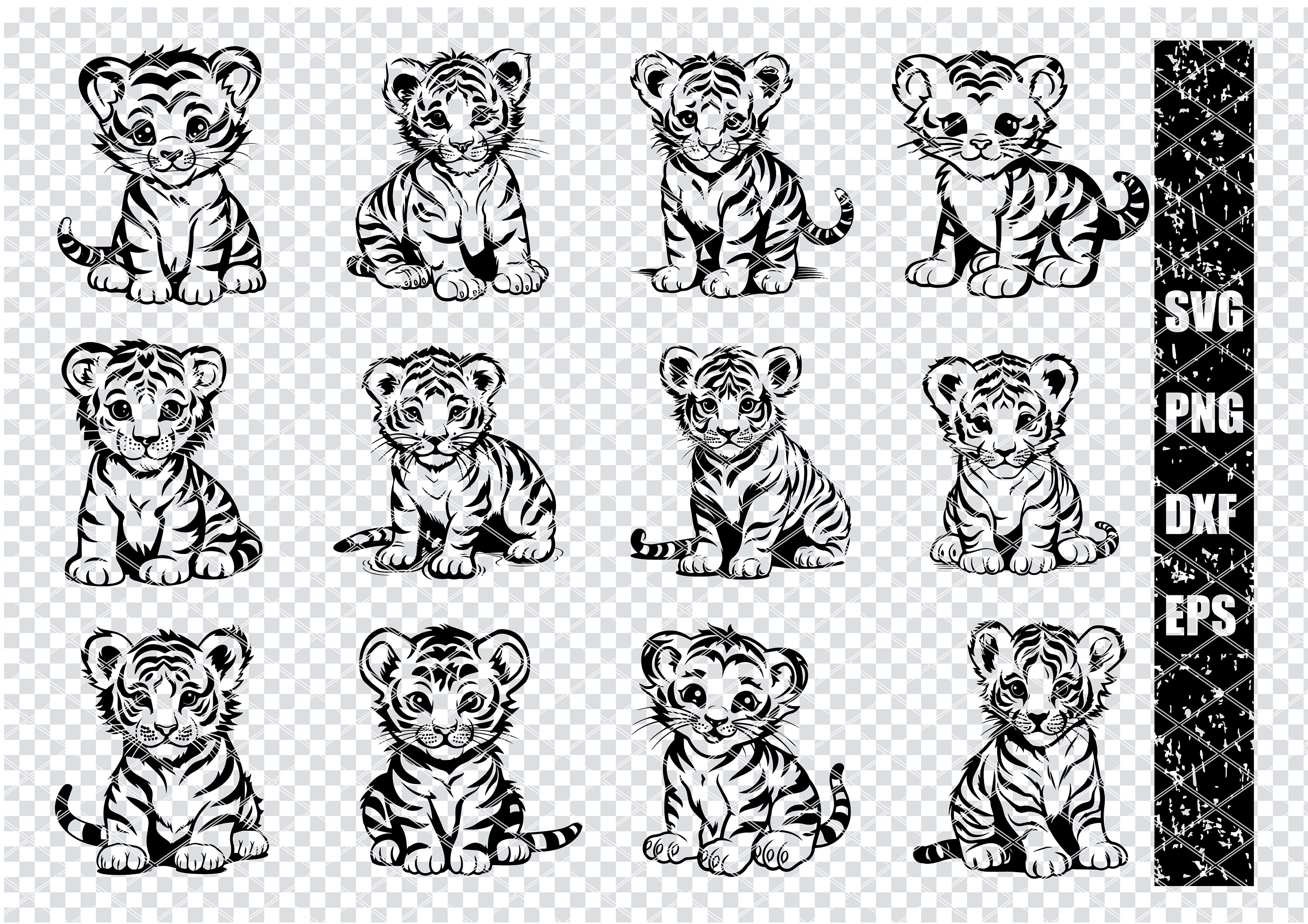 CUTE BABY TIGER Svg, Adorable Tiger Svg Files for Cricut, Tiger Baby ...