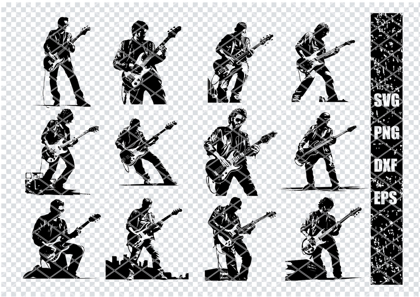 BASSIST GUITAR PLAYER Svg, Four-string Guitar Player Svg Files for ...