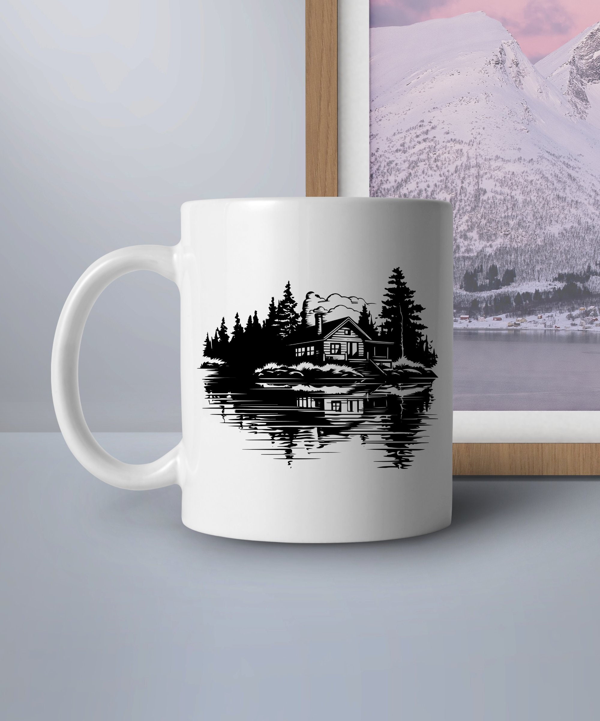 LOG CABIN by LAKE Svg, Wood Cabin by Lake Svg Files for Cricut, Rustic ...