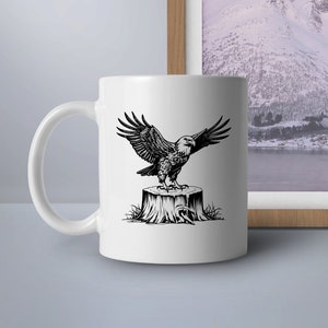 BALD EAGLE on STUMP Svg, Eagle Clipart, Evergreen Pines Svg Files for ...