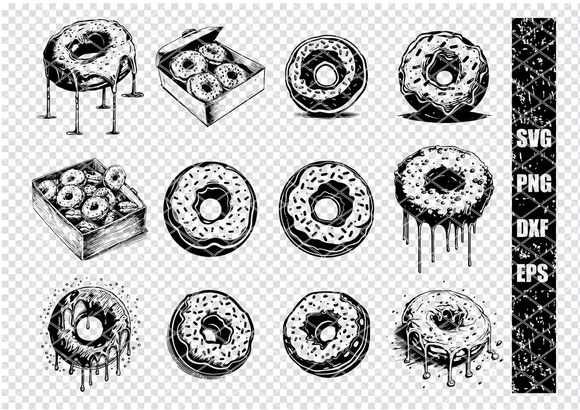 GLAZED DONUT SPRINKLE Svg, Chocolate Donut Svg Files for Cricut, Creamy ...