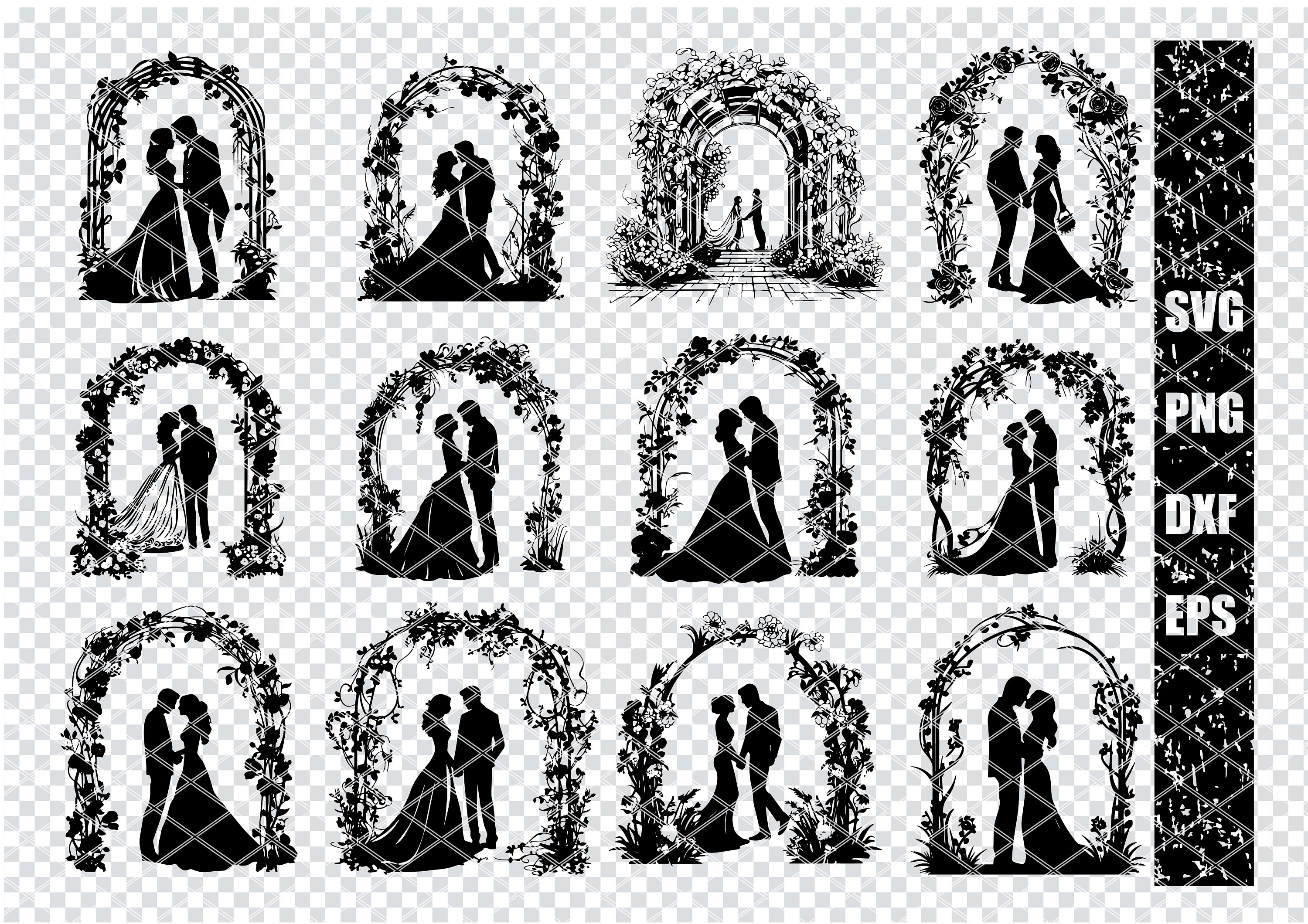 WEDDING ARCH COUPLE Svg, Floral Arch Lovers Svg Files for Cricut ...