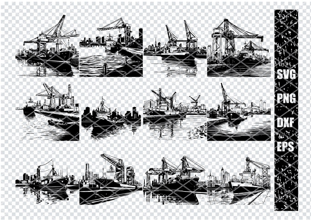 HARBOR DOCK SVG, Harbor Port Svg Files for Cricut, Coastal Seaport ...