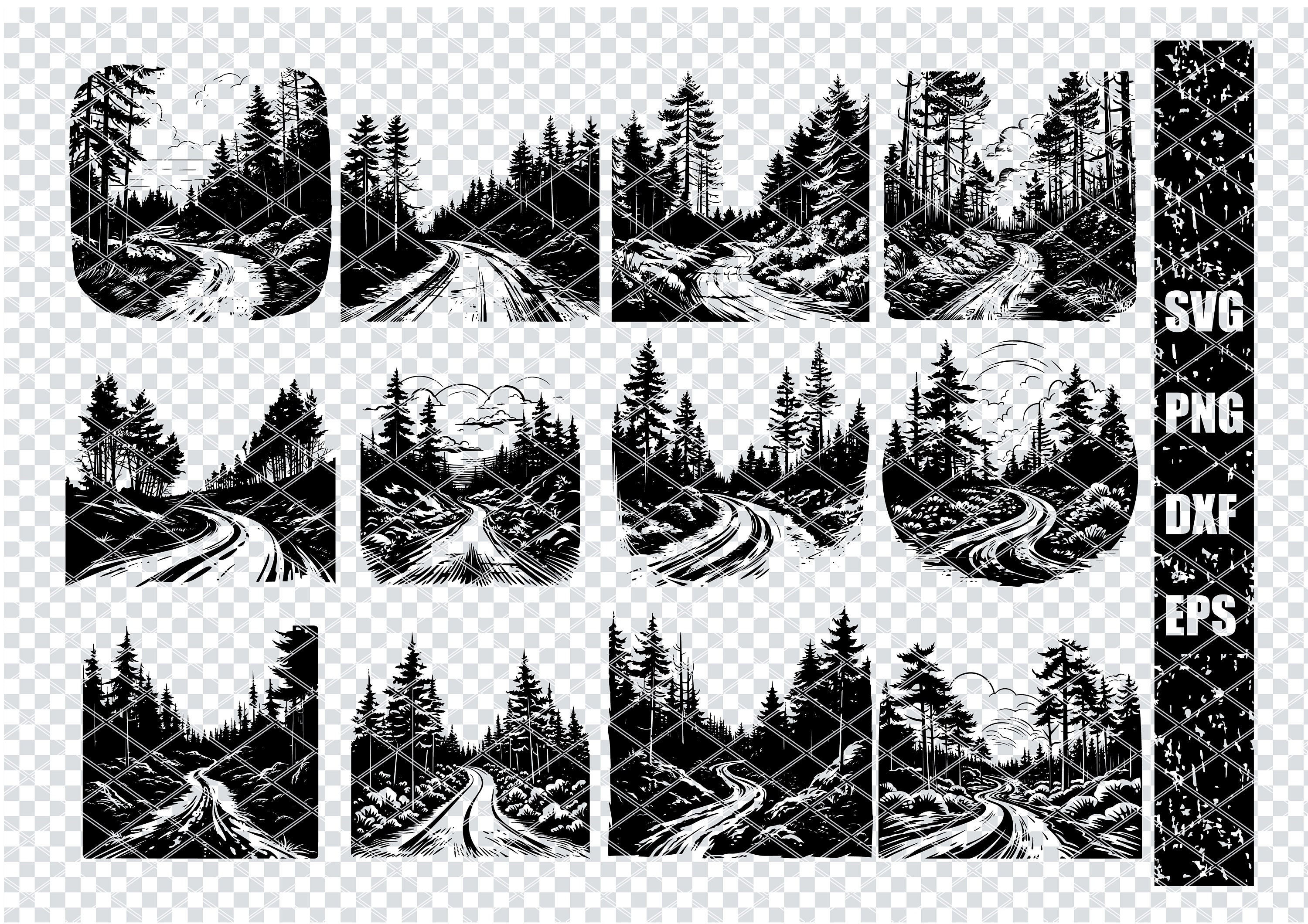 WOODLAND FOREST ROAD Svg, Forest Trail Road Svg Files for Cricut ...