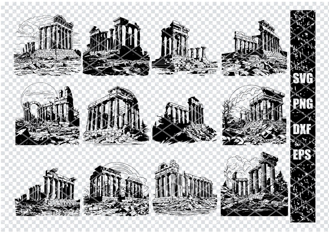 ANCIENT ROMAN RUINS Svg, Roman Forum Ruins Svg Files for Cricut, Roman ...