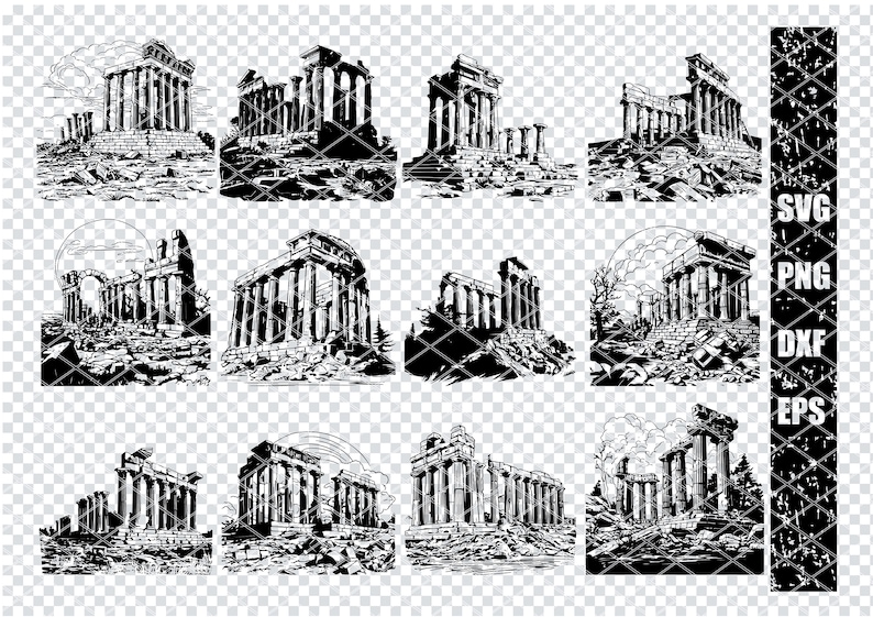 ANCIENT ROMAN RUINS Svg, Roman Forum Ruins Svg Files for Cricut, Roman ...