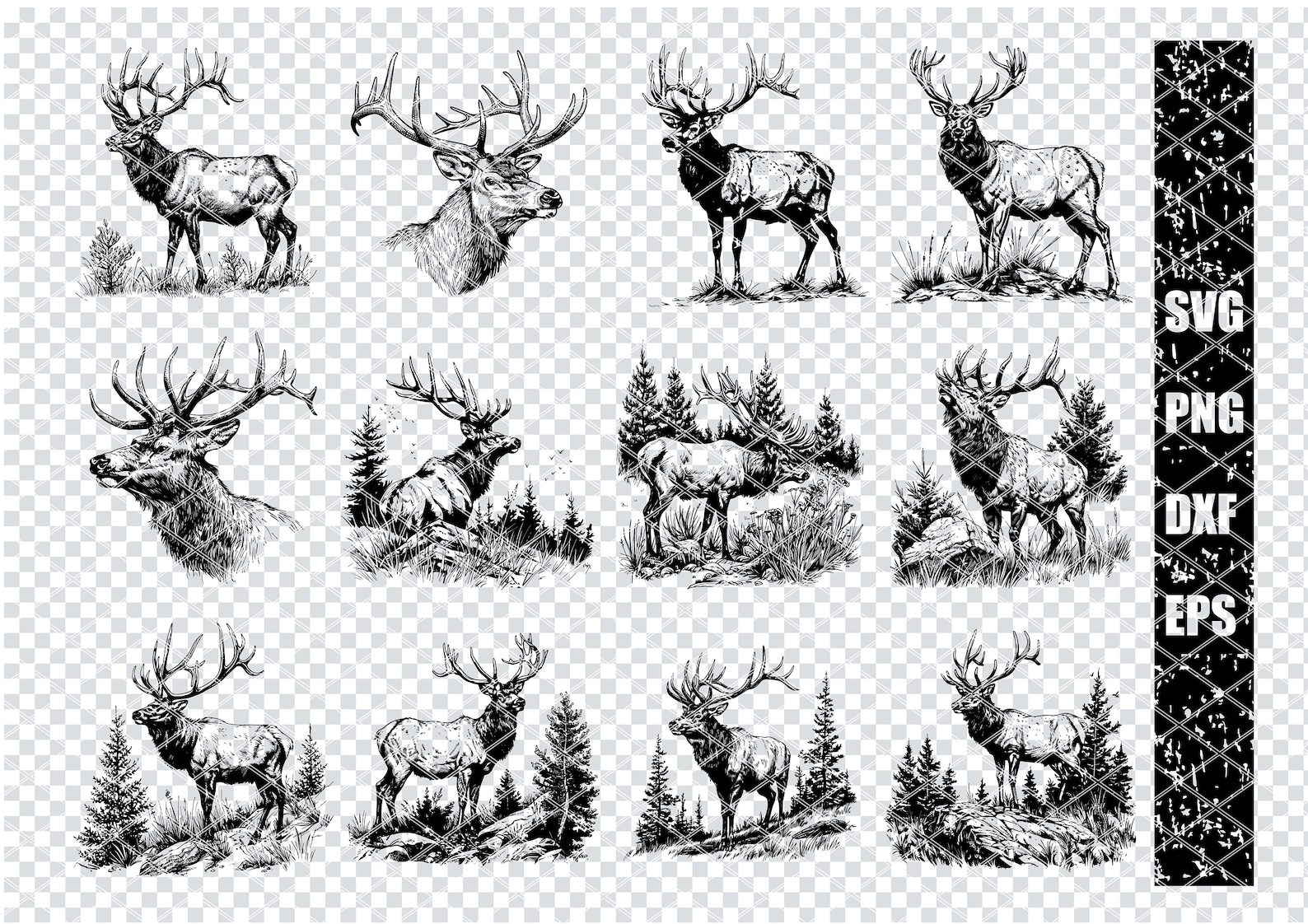 ELK SVG, ELK Svg Files for Cricut, Elk Clipart, Laser Cut Files - Etsy