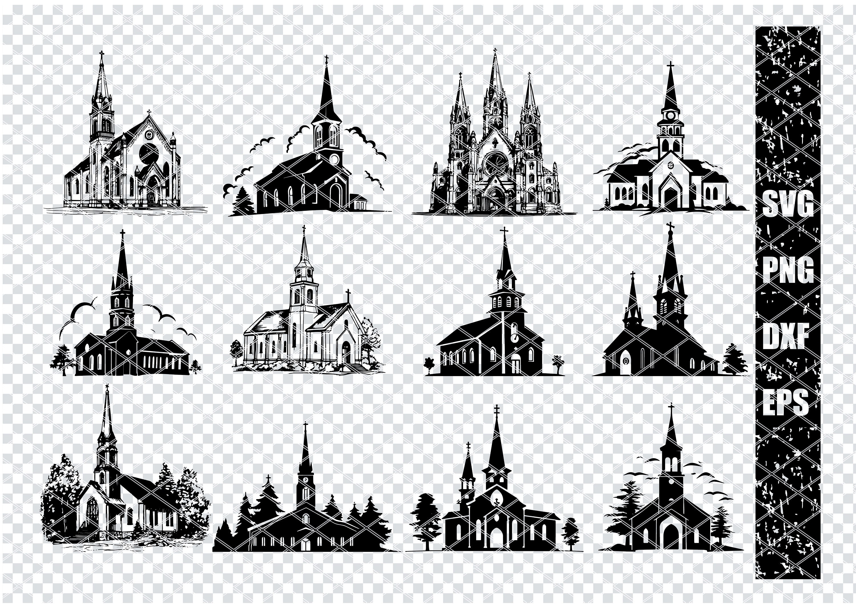 CHURCH SVG, CHURCH Svg Files for Cricut, Church Clipart, Laser Cut ...
