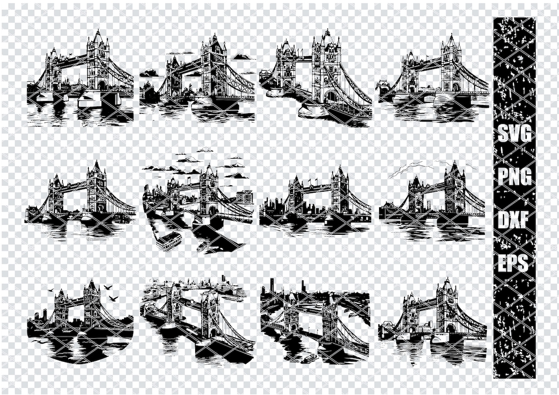 LONDON TOWER BRIDGE Svg, Thames River Tower Bridge Svg Files for Cricut ...
