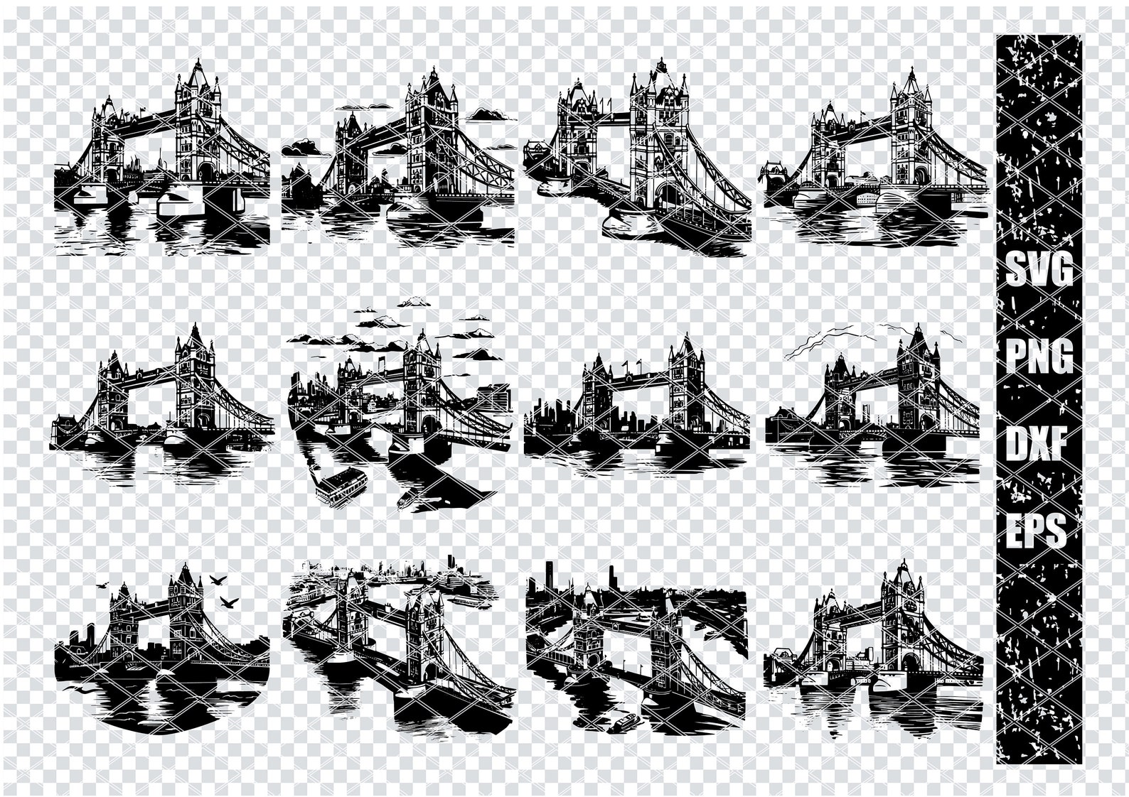 LONDON TOWER BRIDGE Svg, Thames River Tower Bridge Svg Files for Cricut ...