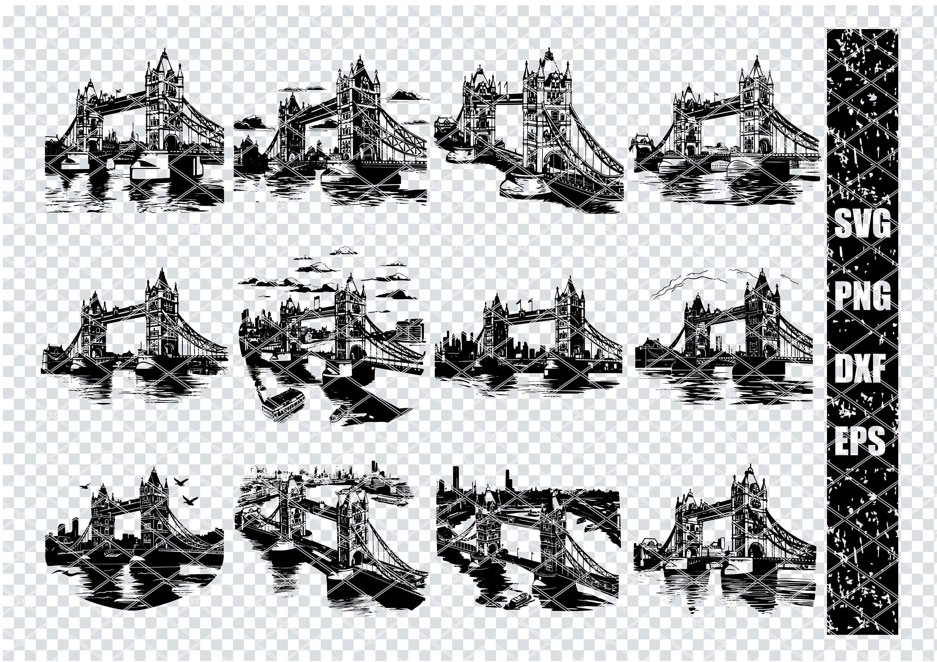 LONDON TOWER BRIDGE Svg, Thames River Tower Bridge Svg Files for Cricut ...