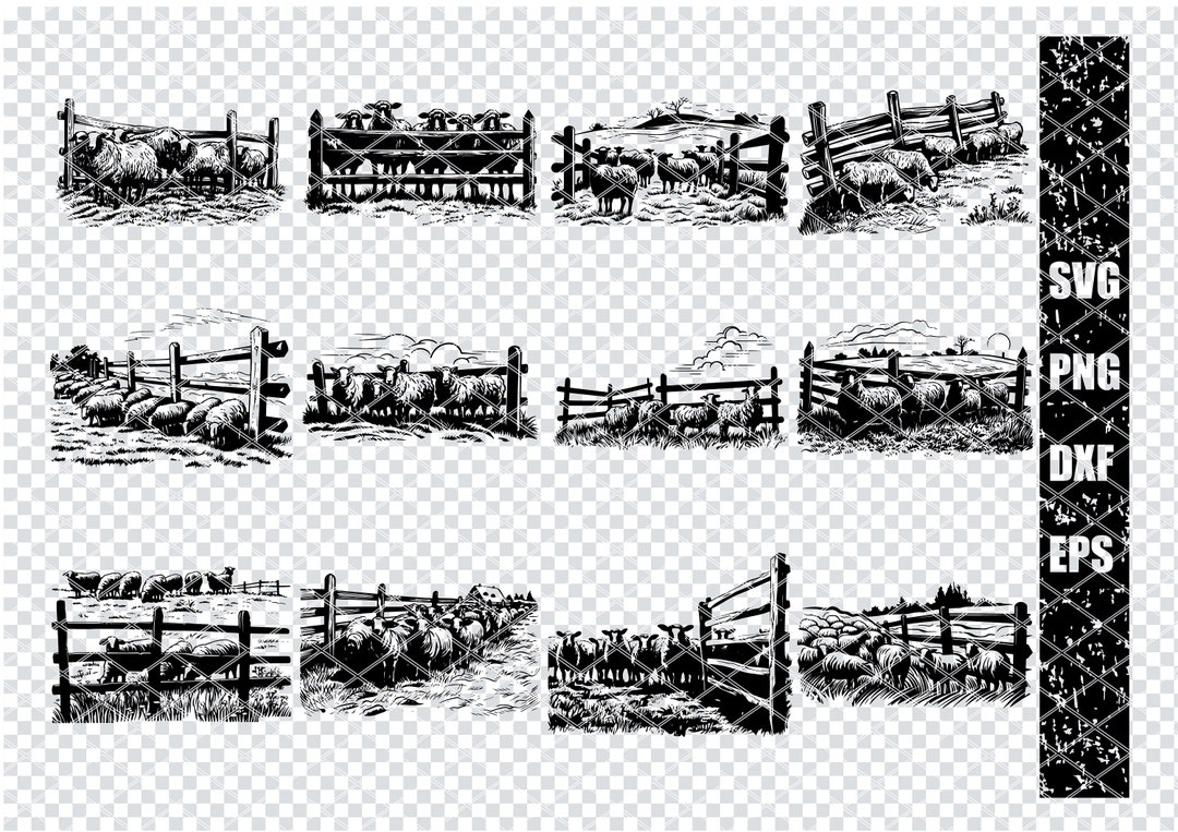 WOOLY SHEEP FARM Svg, Rustic Sheep Fence Svg Files for Cricut, Sheep ...