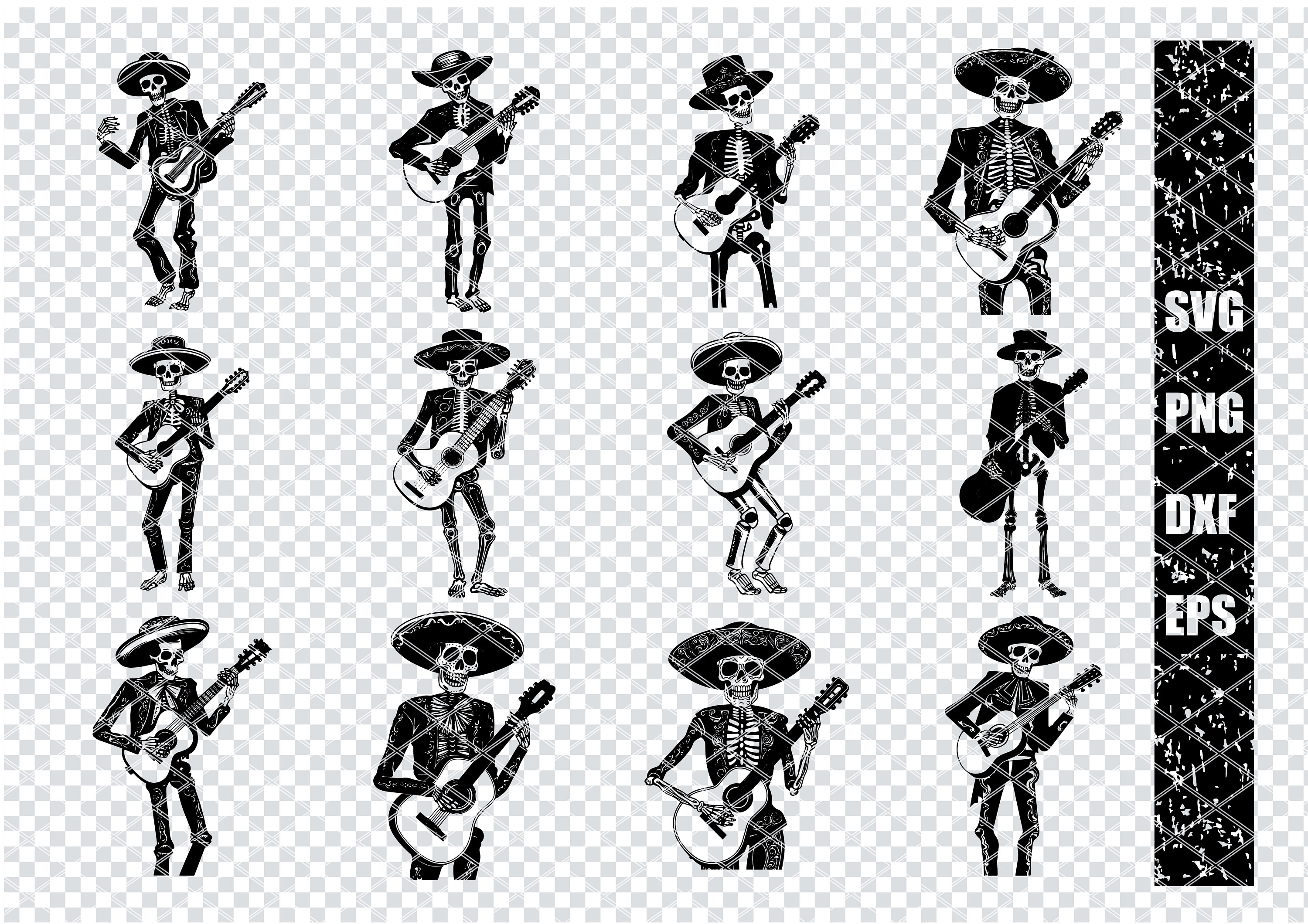 MARIACHI SKELETON SVG, Mariachi Skeleton Svg Svg Files for Cricut, Skeleton Musician Clipart ...
