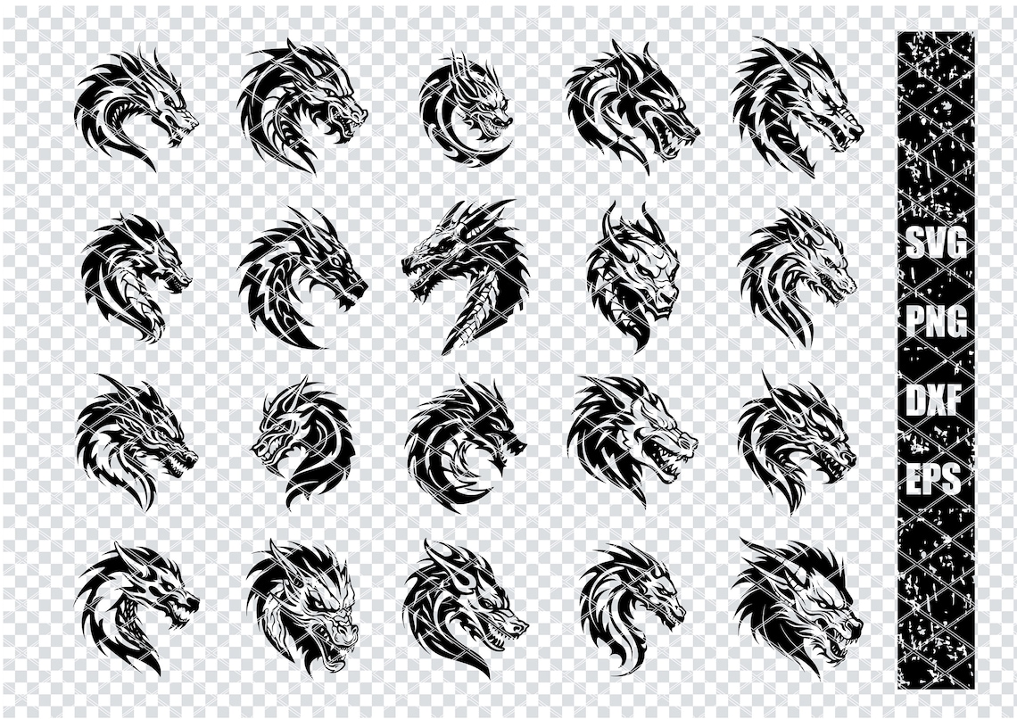 DRAGON HEAD SVG, Dragon Head Svg Files for Cricut, Dragon Head Clipart ...