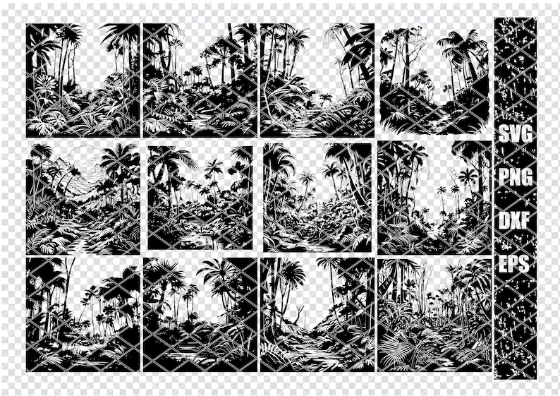 TROPICAL RAINFOREST Svg, RAINFOREST Vegetation Svg Files for Cricut ...