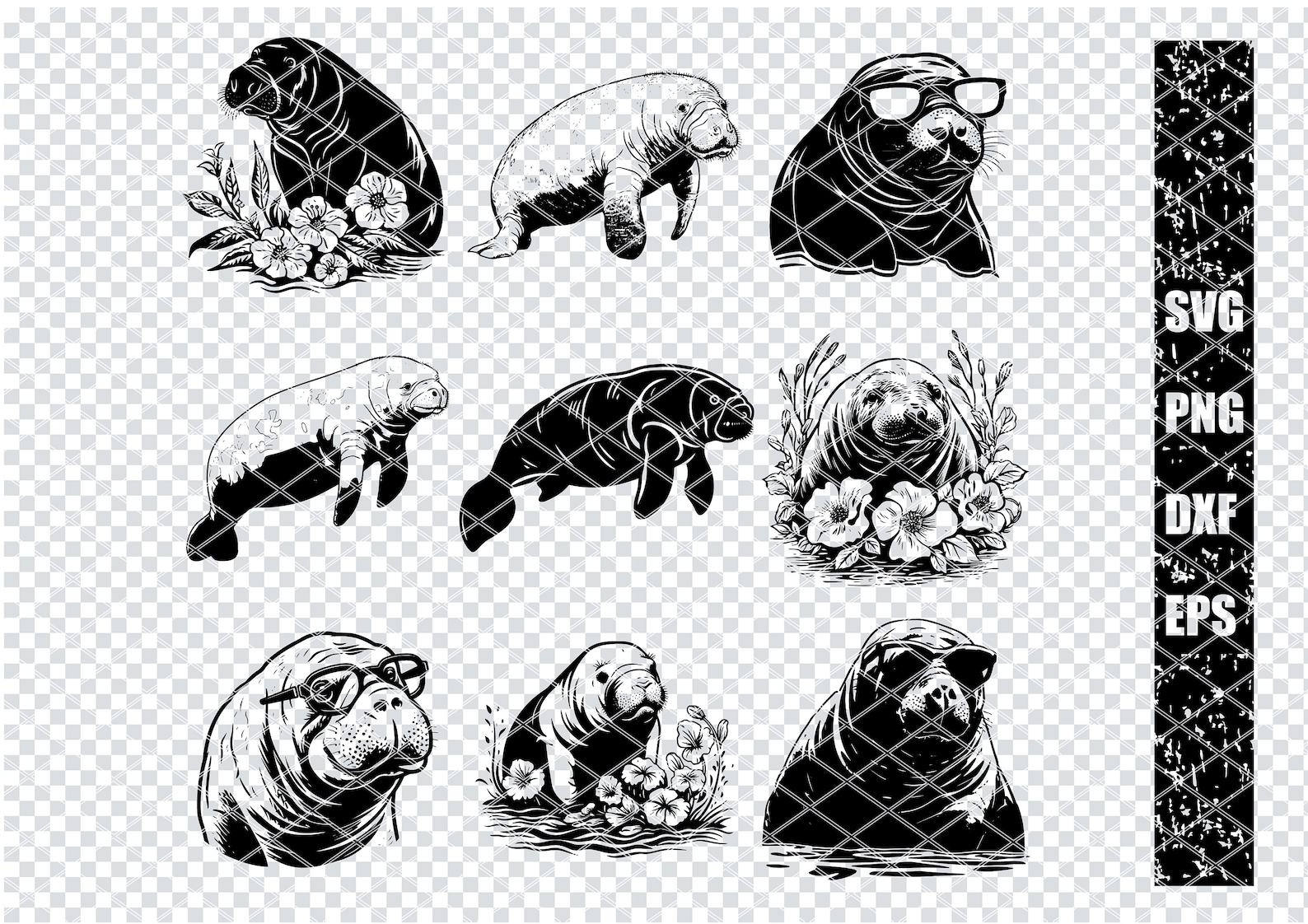 MANATEE SVG, MANATEE Mammal Svg Files for Cricut, Manatee Clipart ...