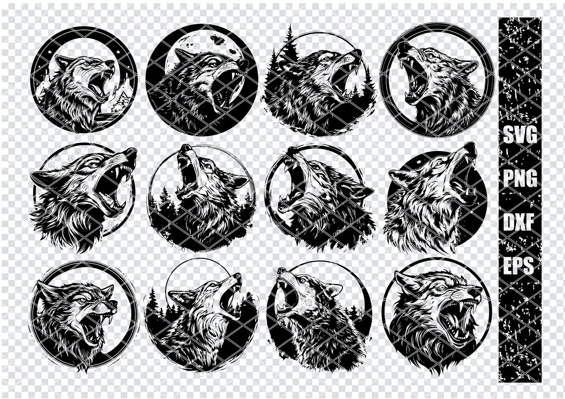 ALPHA WOLF HOWL Svg, Wild Wolf Howl Svg Files for Cricut, Wolf Predator ...