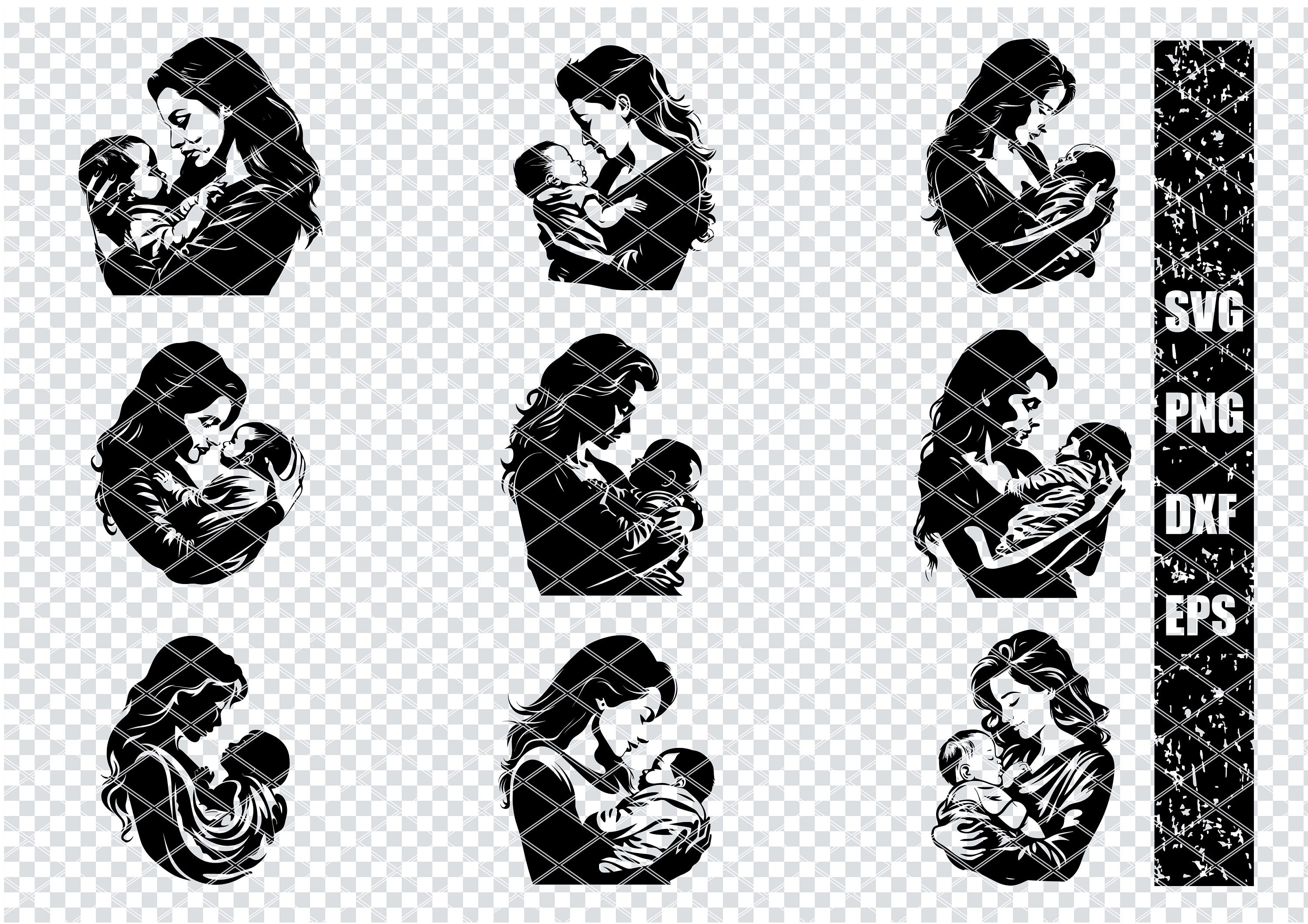 MOTHER Holding BABY SVG, Mother Love Svg Files for Cricut, Mother With ...