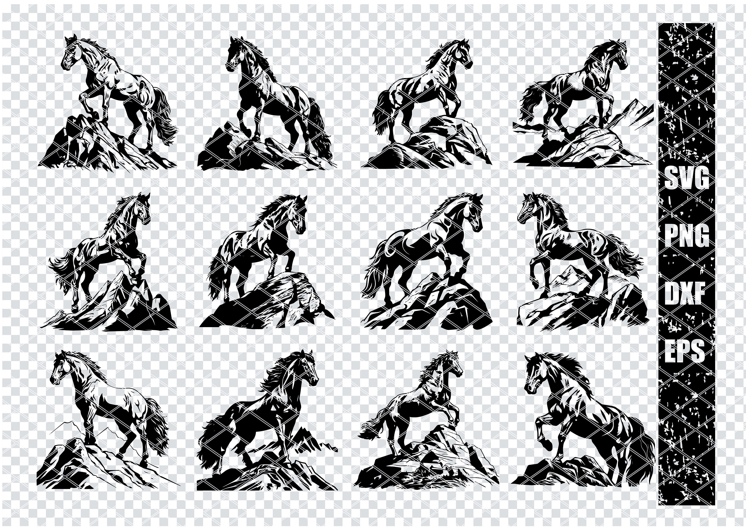 WILD MUSTANG HORSE Svg, North American Stallion Svg Files for Cricut ...