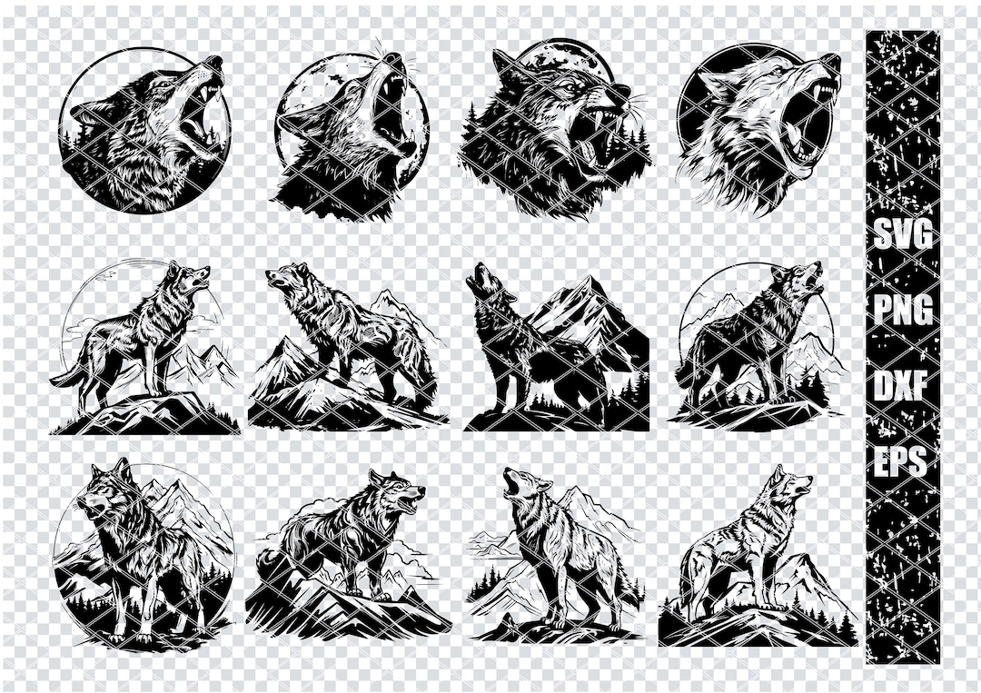 ALPHA WOLF HOWL Svg, Wild Wolf Howl Svg Files for Cricut, Wolf Predator ...