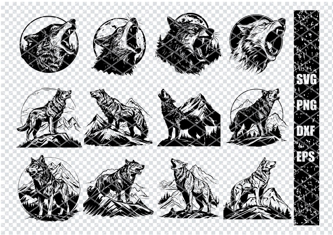 ALPHA WOLF HOWL Svg, Wild Wolf Howl Svg Files for Cricut, Wolf Predator ...
