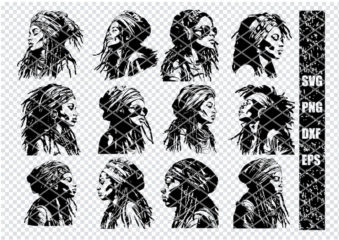 RASTA WOMAN SVG, Dreadlock Afro Woman Svg Files for Cricut, Island Girl ...