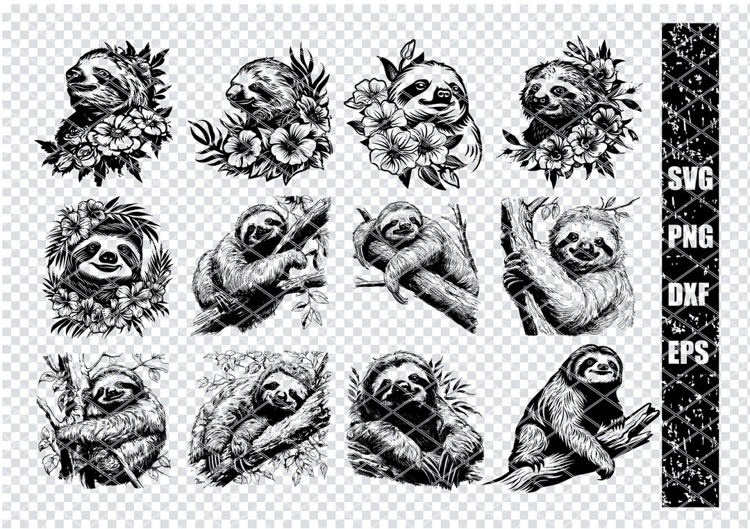 SLOTH SVG, SLOTH Svg Files for Cricut, Sloth Clipart, Laser Cut Files ...