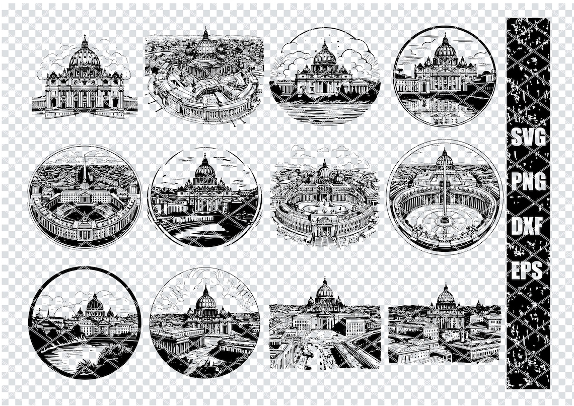 VATICAN CITY ROME Svg, Ancient Vatican Italy Svg Files for Cricut ...