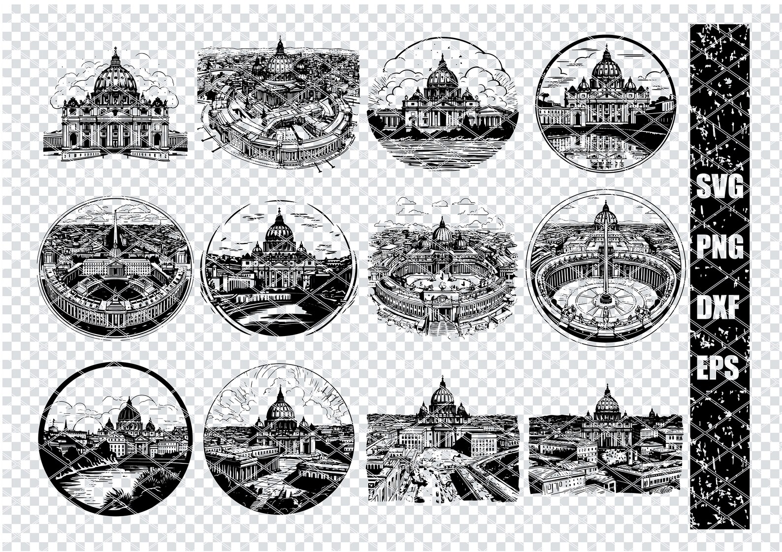 VATICAN CITY ROME Svg, Ancient Vatican Italy Svg Files for Cricut ...