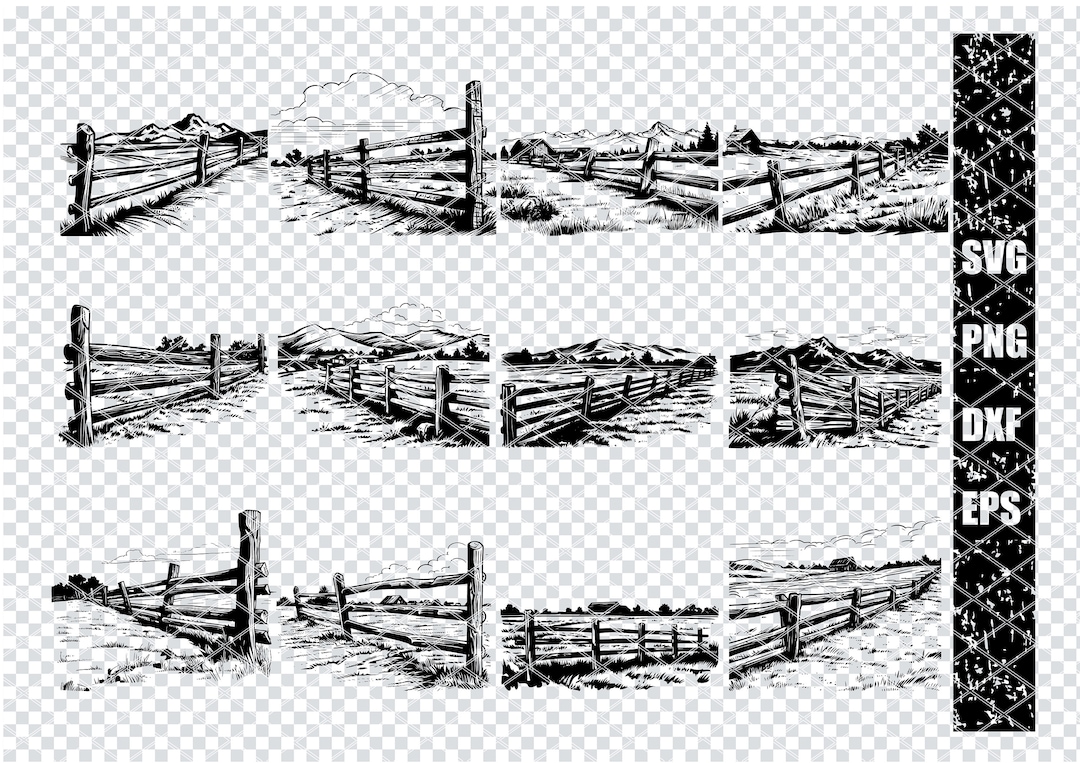 RUSTIC FARM FENCE Svg, Rustic Farm Fence Gate Svg Files for Cricut ...