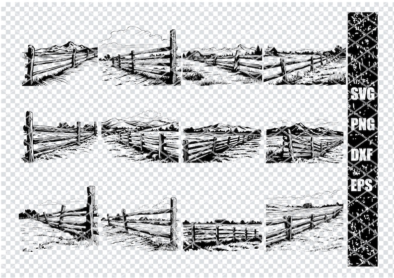 RUSTIC FARM FENCE Svg, Rustic Farm Fence Gate Svg Files for Cricut ...