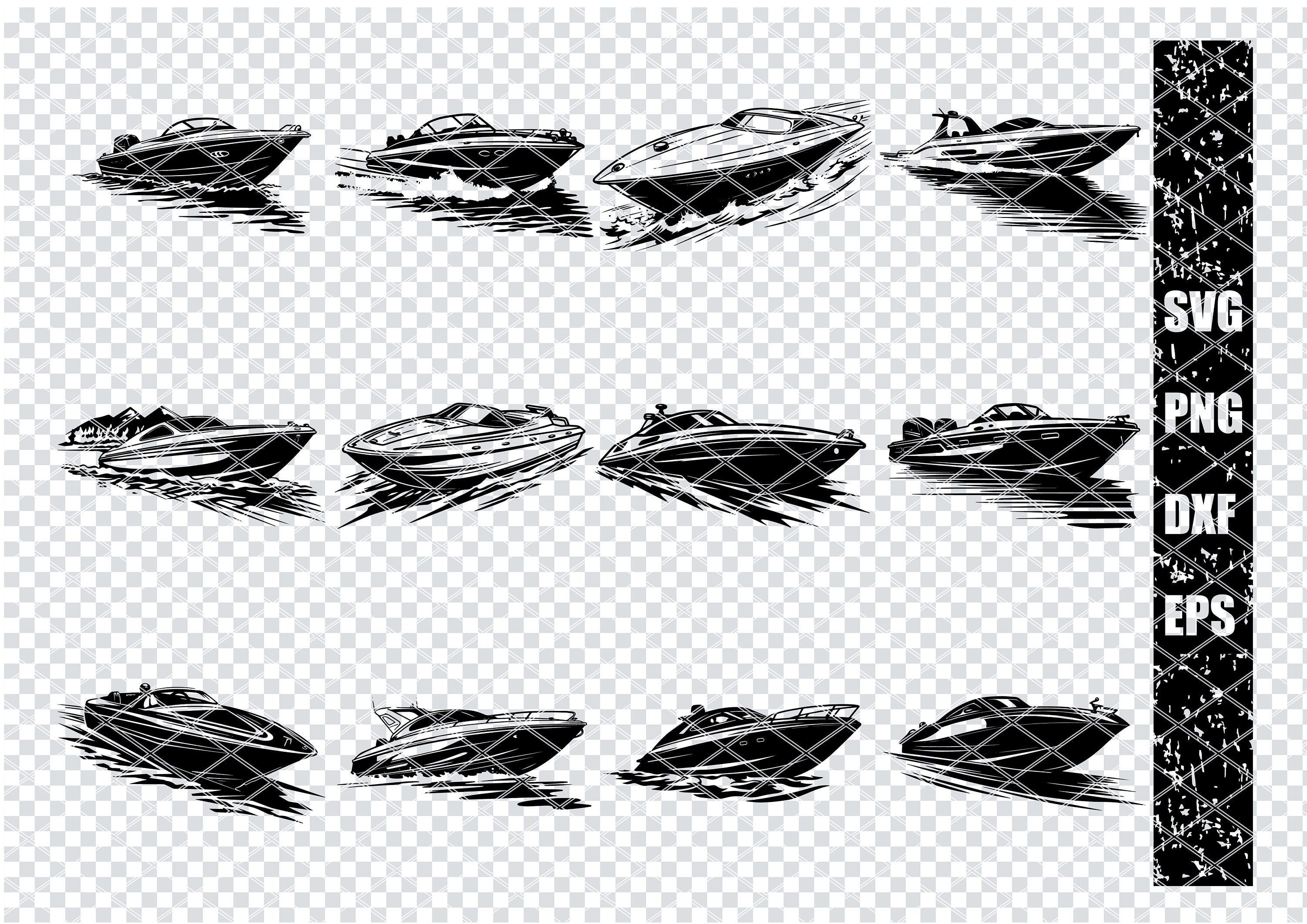 SPEEDBOAT POWERBOAT SVG, Speedboat Racing Svg Files for Cricut, Fishing ...