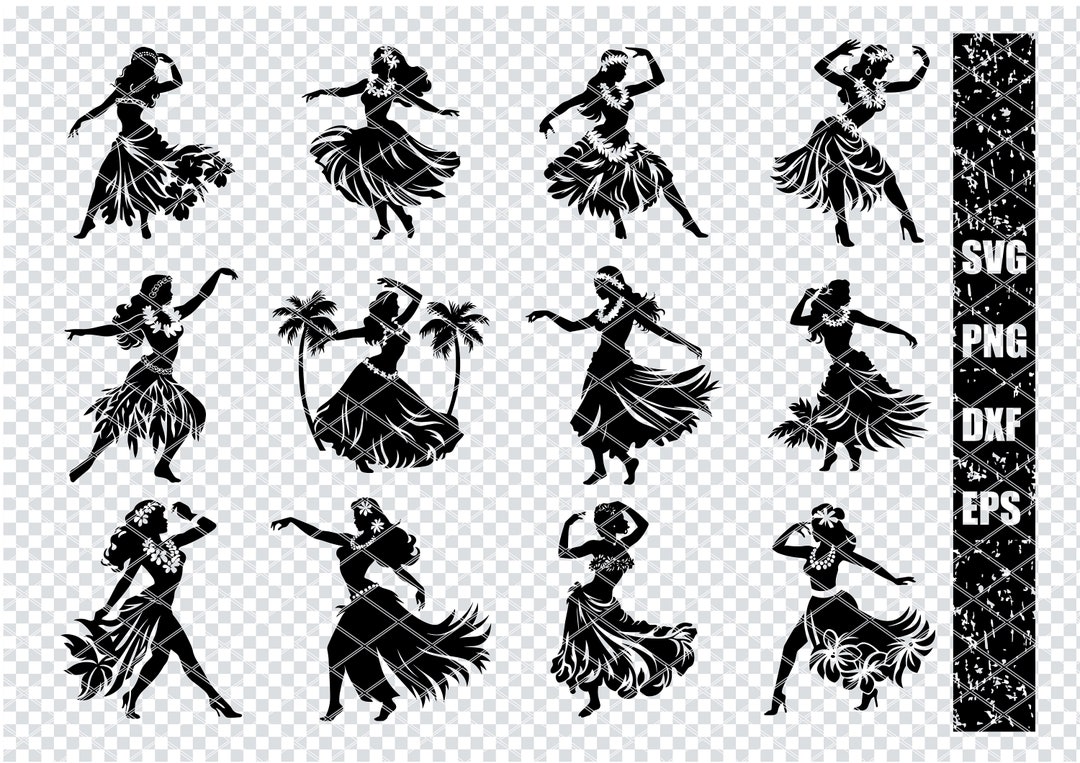 HAWAIIAN HULA DANCER Svg, Polynesian Girl Hula Dancer Svg Files for ...