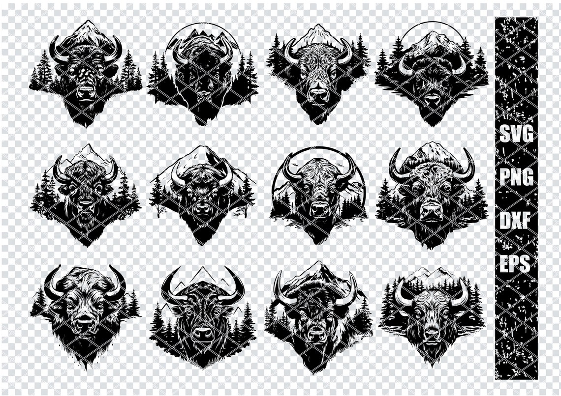 BISON HEAD SVG, Buffalo Head Svg Files for Cricut, Yellowstone Park ...