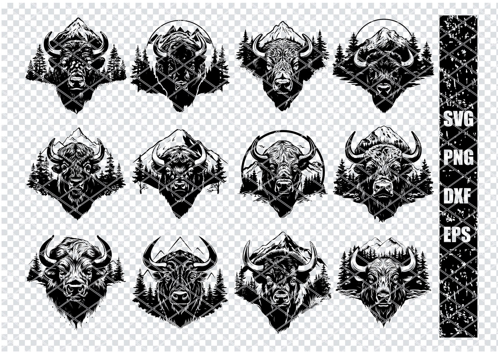 BISON HEAD SVG, Buffalo Head Svg Files for Cricut, Yellowstone Park ...