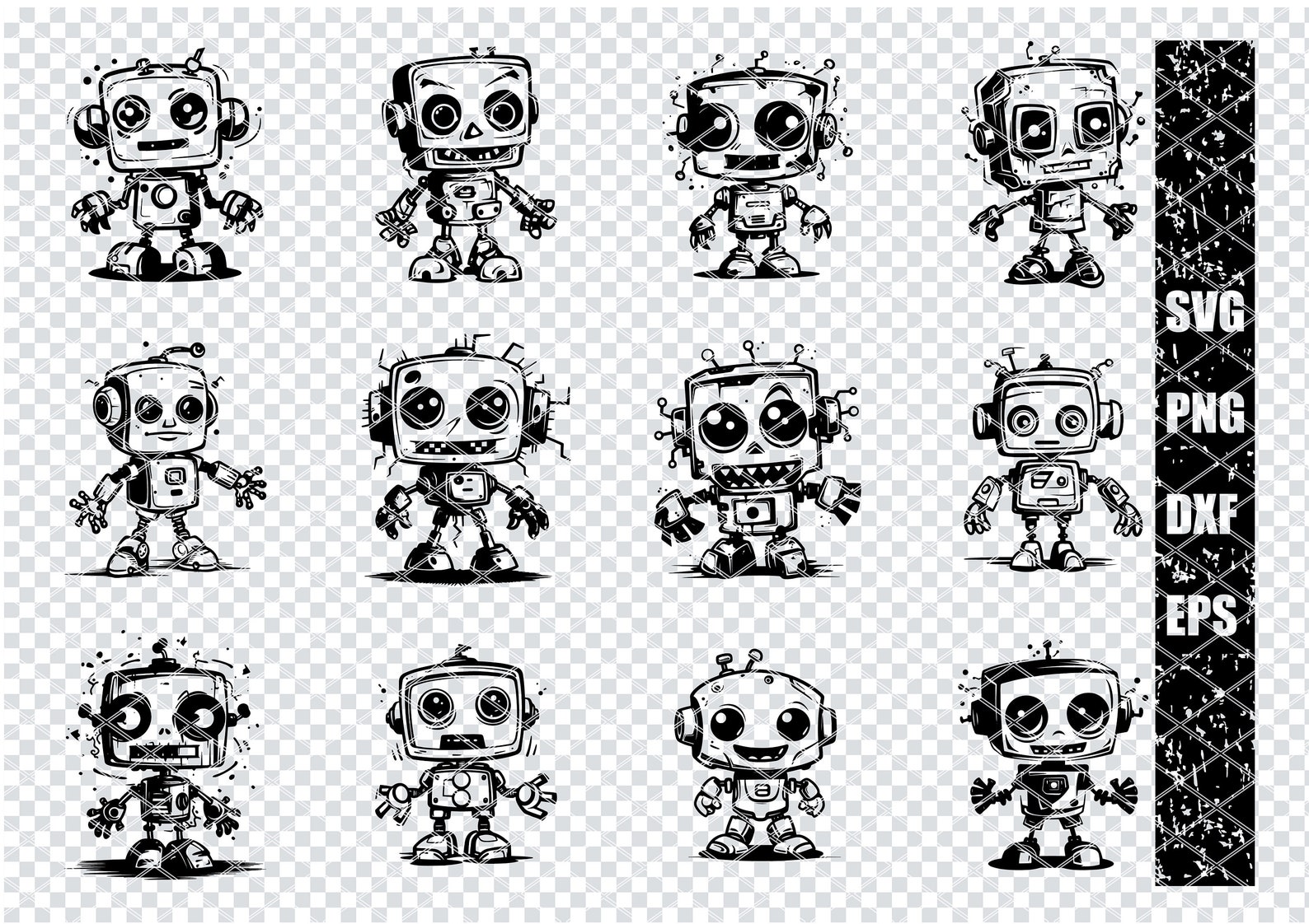CUTE ROBOT SVG, Adorable Robot Svg Files for Cricut, Cute Spooky Robot ...