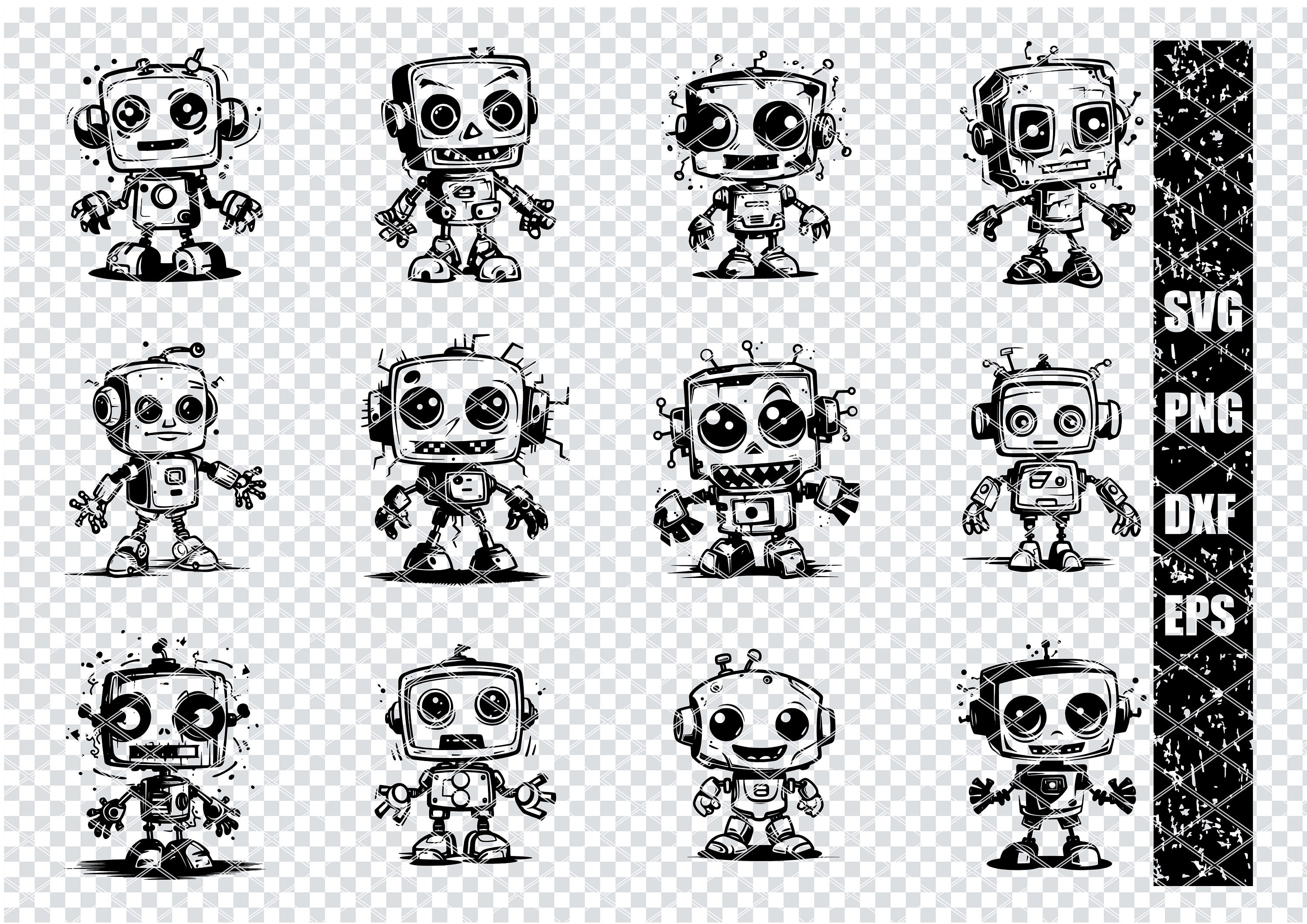 CUTE ROBOT SVG, Adorable Robot Svg Files for Cricut, Cute Spooky Robot ...
