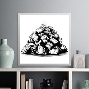 RUBBISH TRASH HEAP Svg, Pile of Rubbish Svg Files for Cricut, Junk Pile ...