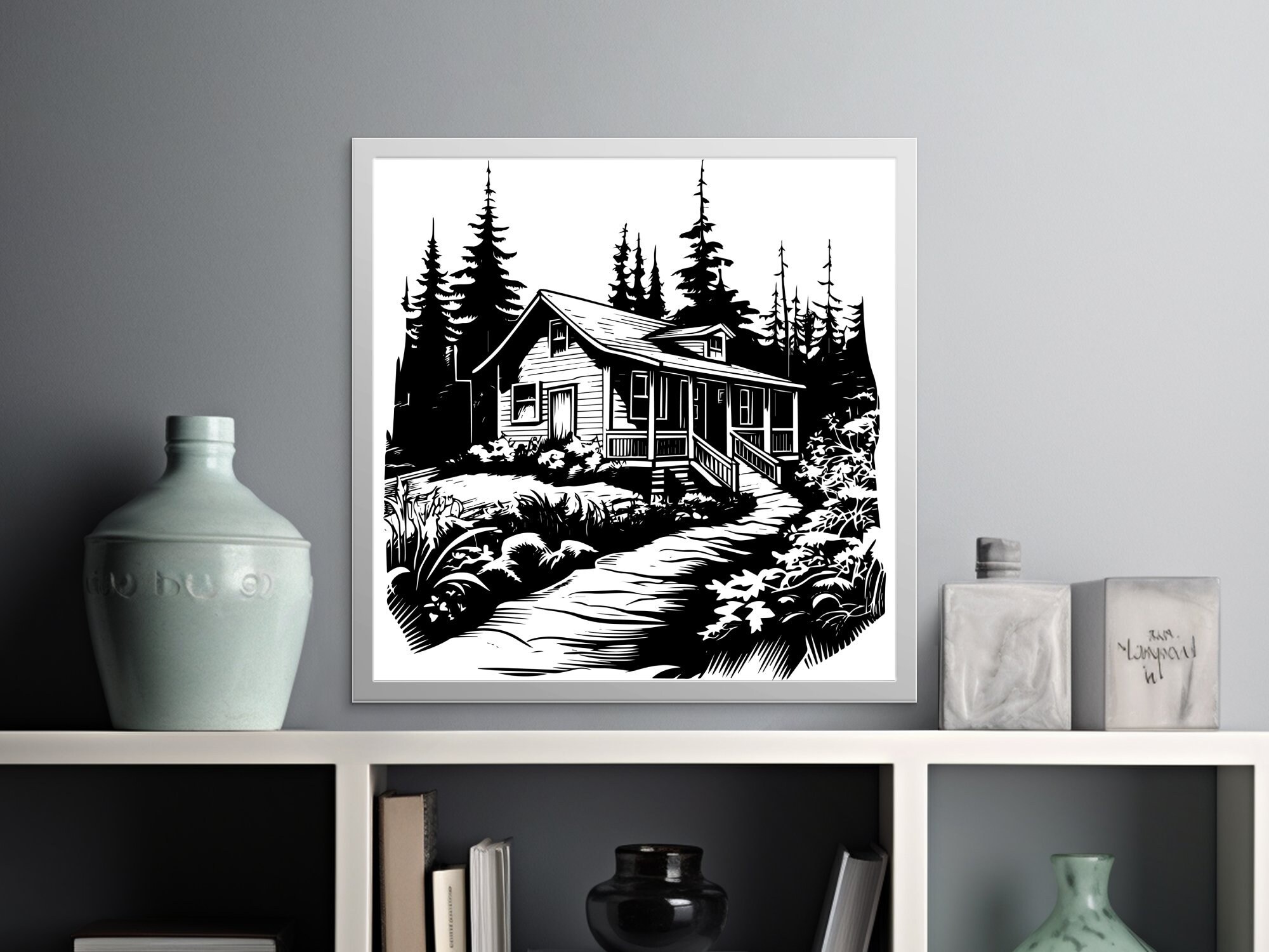 RUSTIC LOG CABIN Svg, Rustic Forest House Svg Files for Cricut ...